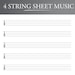 4 String Sheet Music. Printable Bass Guitar and Ukulele Tab Paper for ...