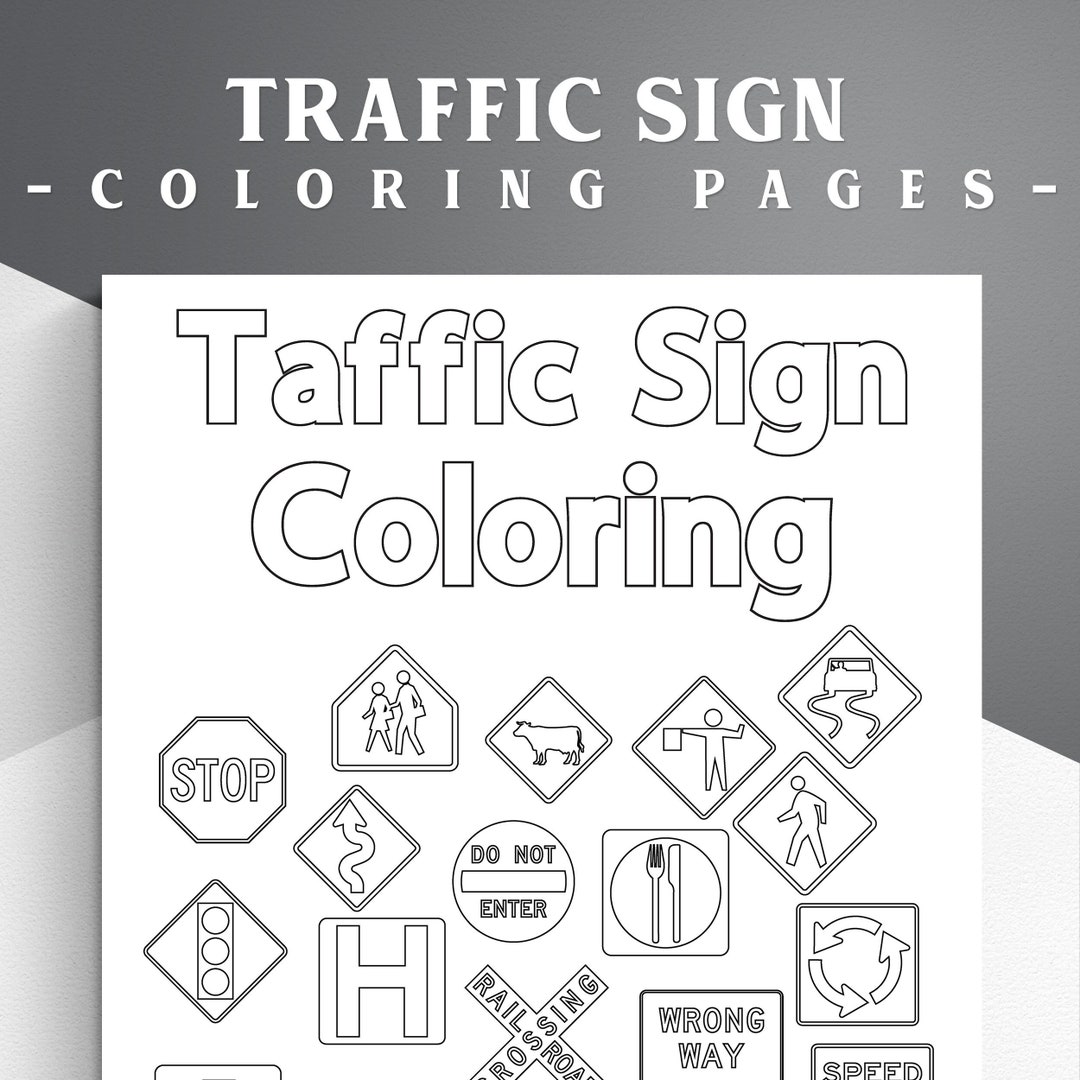 Printable Traffic Sign Coloring Pages Set. 36 Signs. PDF. Road Sign ...