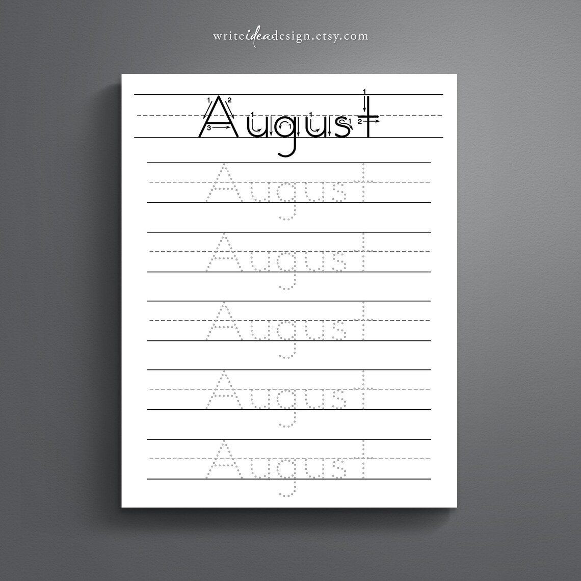 Printable Months of the Year Tracing Worksheets. Kids Handwriting ...
