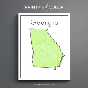 50 US State Coloring Page. Geography Color Page. Social Studies ...