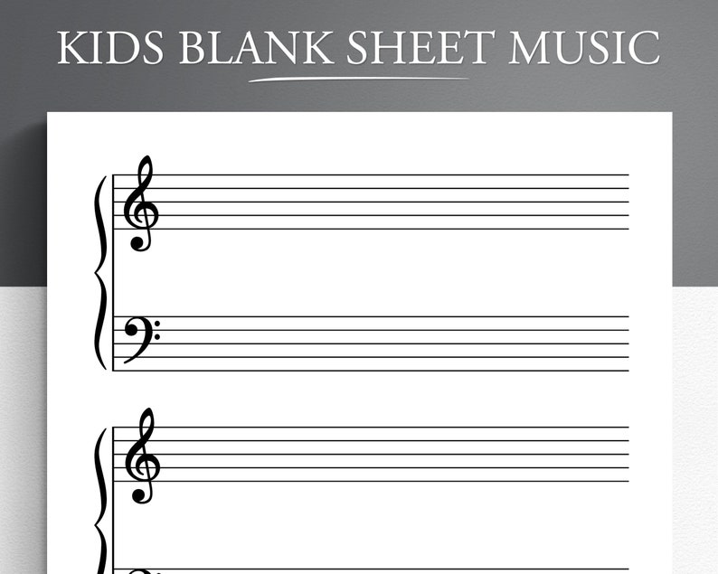 Kids Printable Piano Sheet Music for Letter/a4. Blank Sheet - Etsy Canada