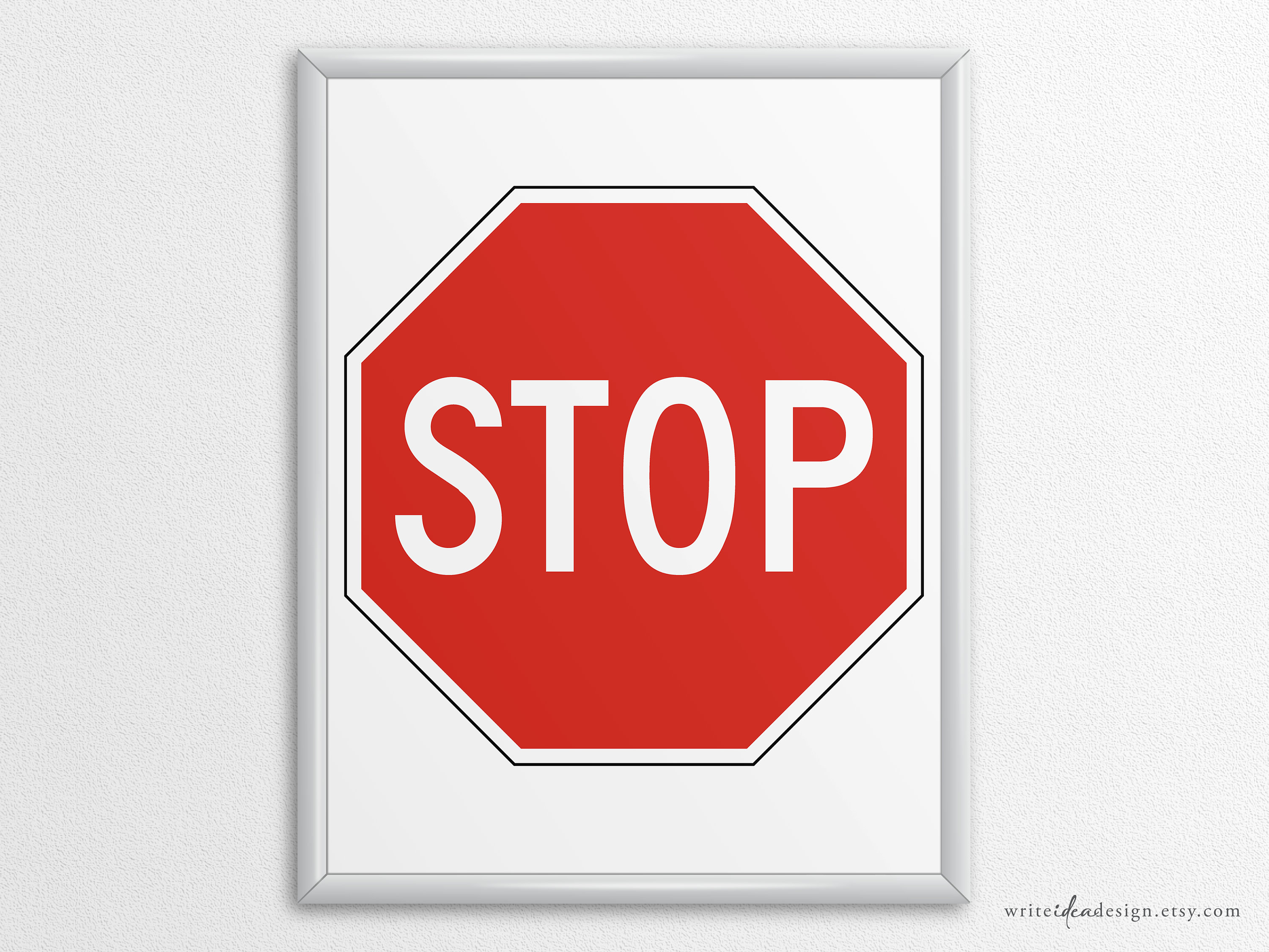 Printable Stop Sign in US Letter and A4 Sizes, Instant Download PDF/PNG ...