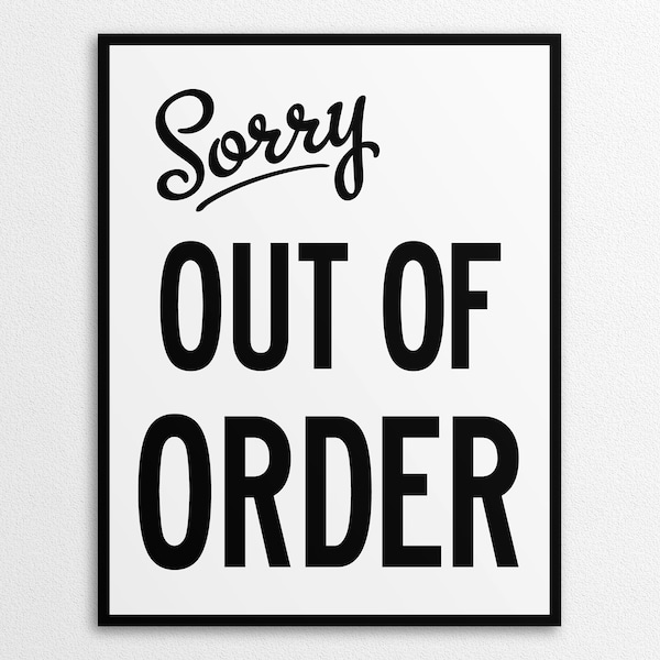 Out of Order Signs - Etsy UK
