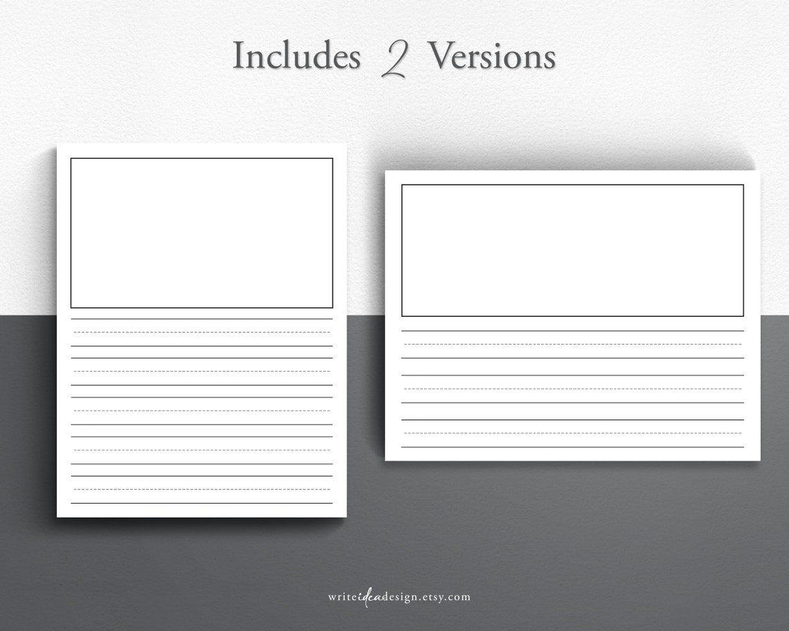 Handwriting Story Paper. Penmanship Paper. Writing Practice - Etsy