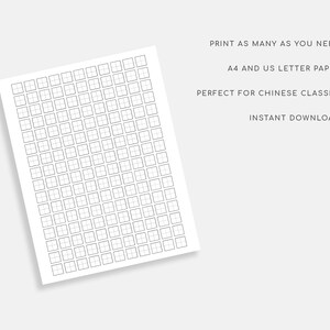 Chinese Writing Practice Paper. Tian Zi Ge Paper. Chinese | Etsy