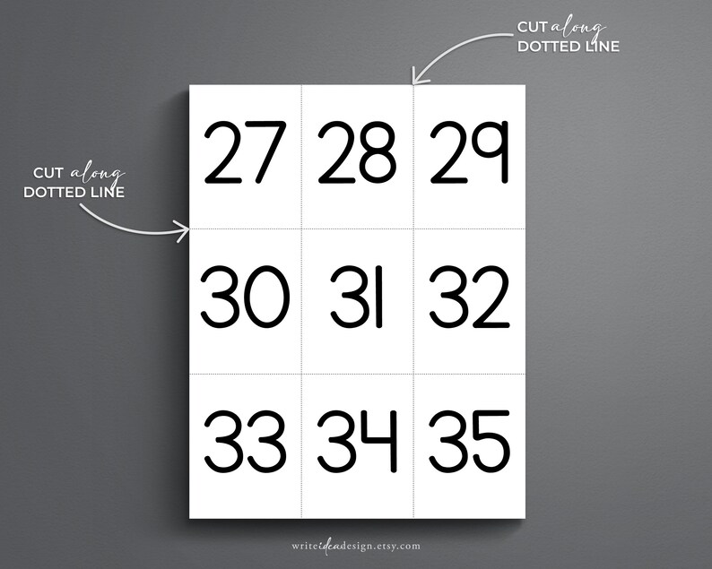 Numbers 0-100 Printable Flash Cards. Preschool Flash Cards. - Etsy