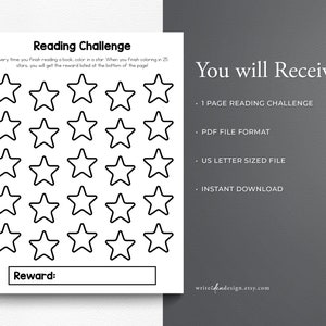 Printable Reading Challenge for Kids. Reading Reward. Reading Tracker ...