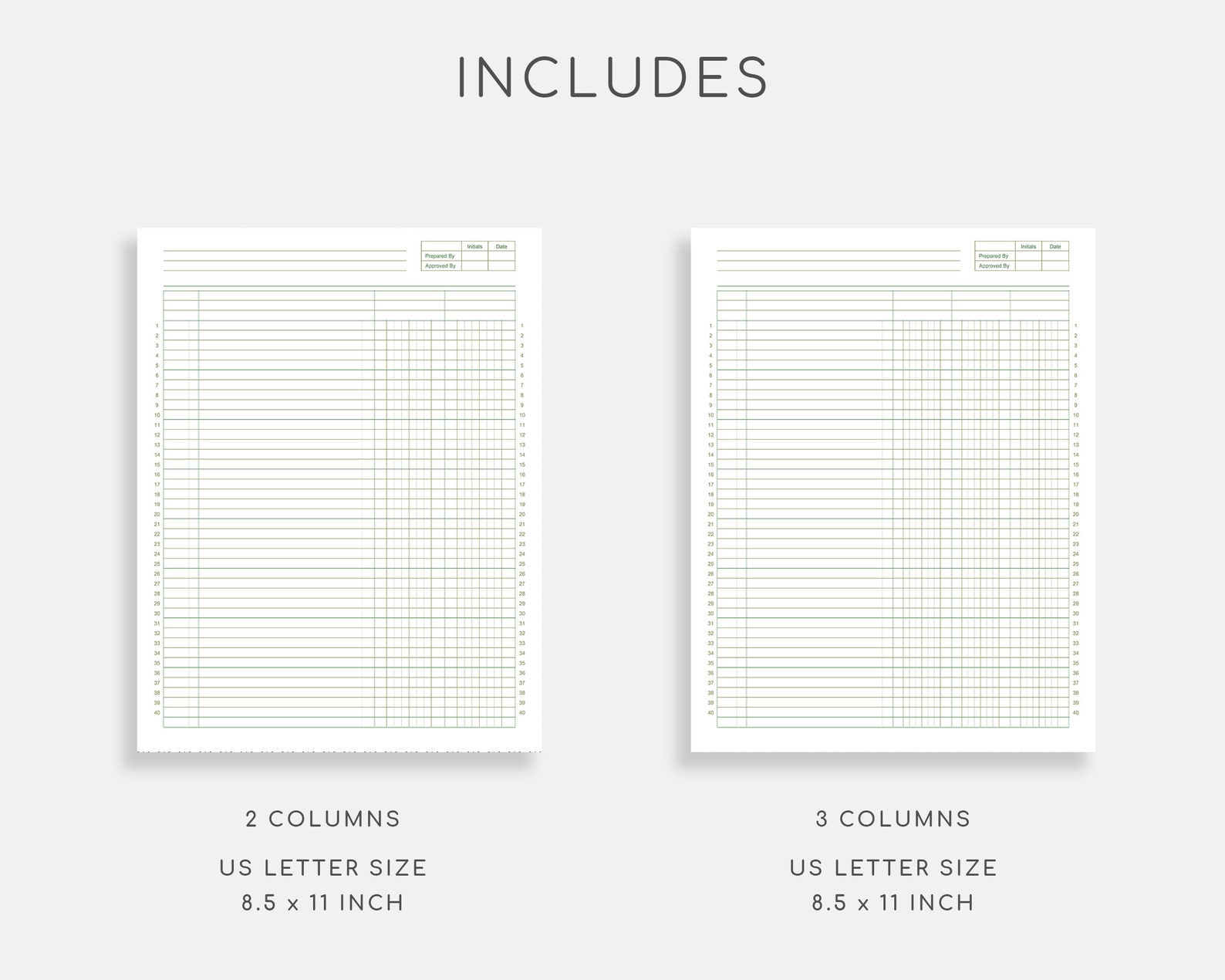 Printable Columnar Paper. Accounting Ledger. Digital Ledger - Etsy