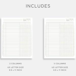 Printable Columnar Paper. Accounting Ledger. Digital Ledger - Etsy