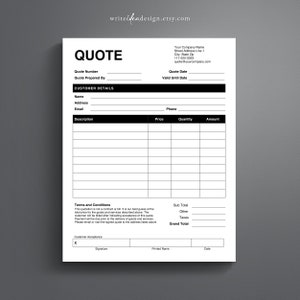 Business Template Bundle. Pdf/google Docs/word. Invoice. Job - Etsy