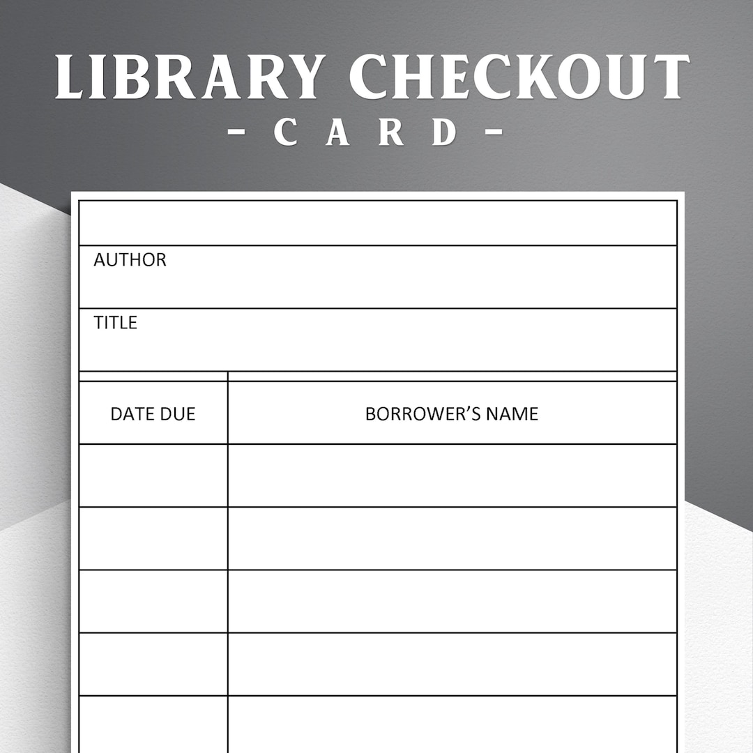 Printable Library Checkout Cards: Scrapbook Project (digital Download ...