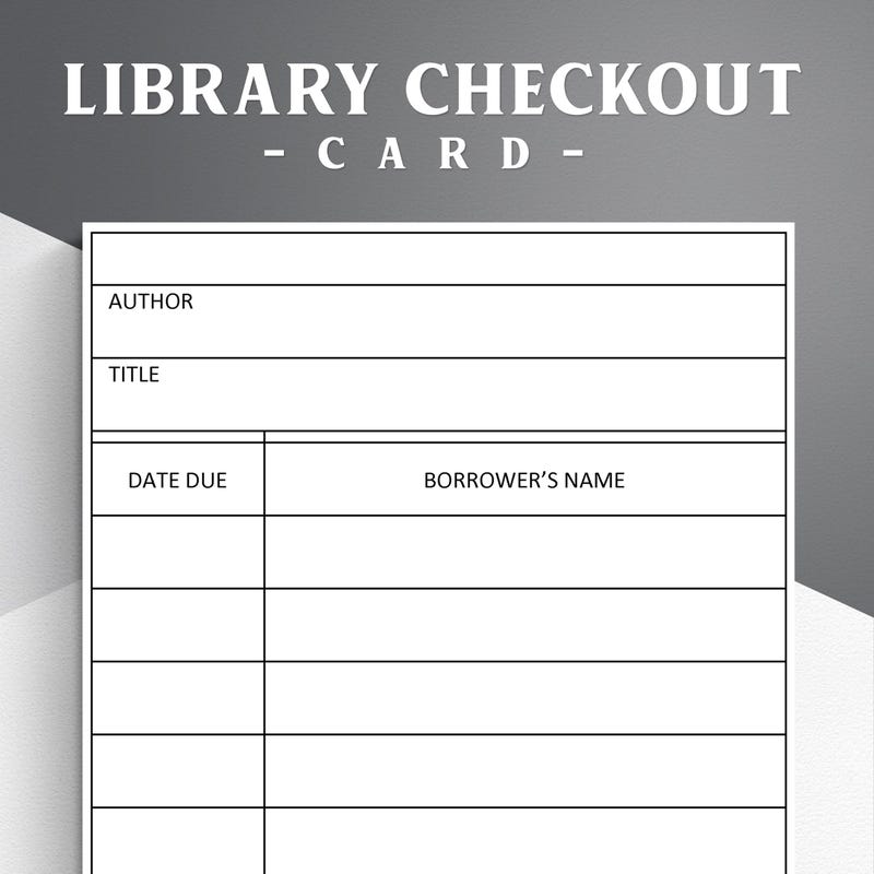 Library Checkout Cards - Etsy