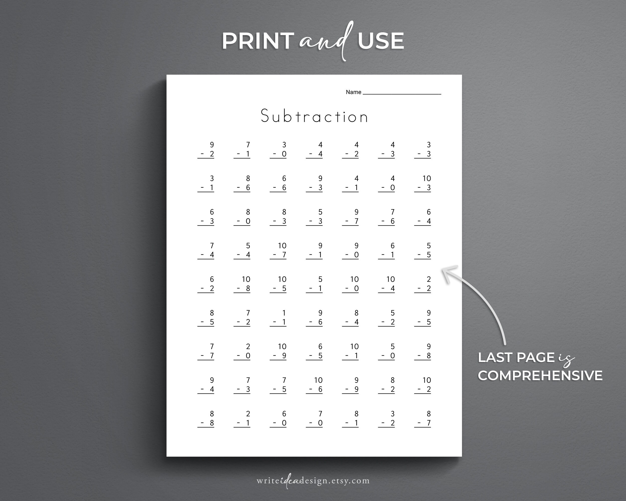 Subtraction Worksheets for 1-10. Math Worksheets. Preschool Math. Math ...