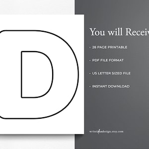 Printable Big Uppercase Letters. Printable Alphabet. 26 Pages. - Etsy