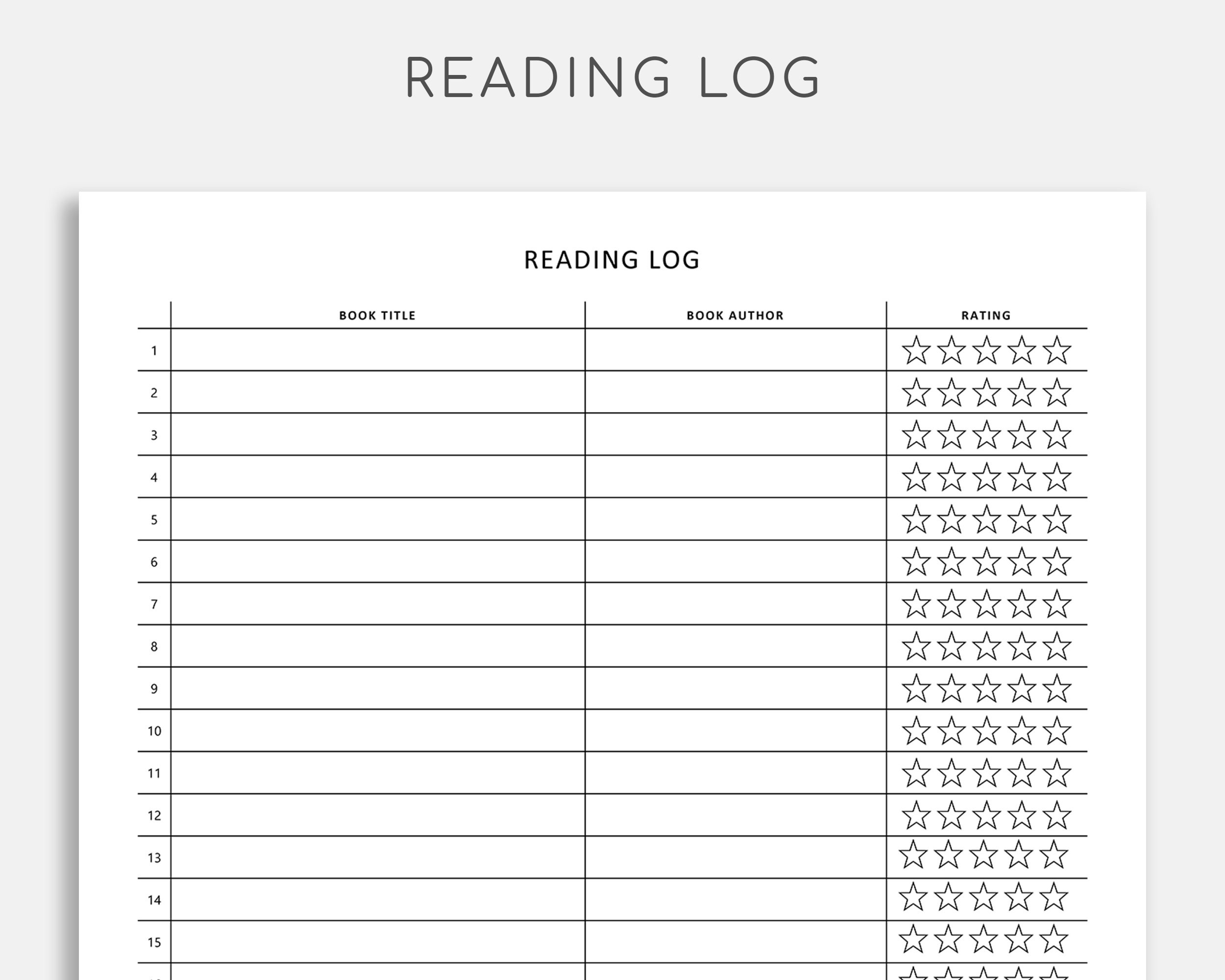 Printable Reading Log. Reading Tracker. Books I've Read. - Etsy