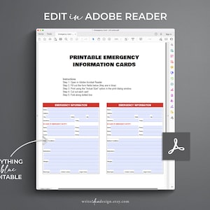 Printable Emergency Information Cards. Medical Alert ID. Medical Alert ...