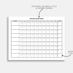 Bowling Score Sheet. Printable Bowling Score Pad. Bowling - Etsy