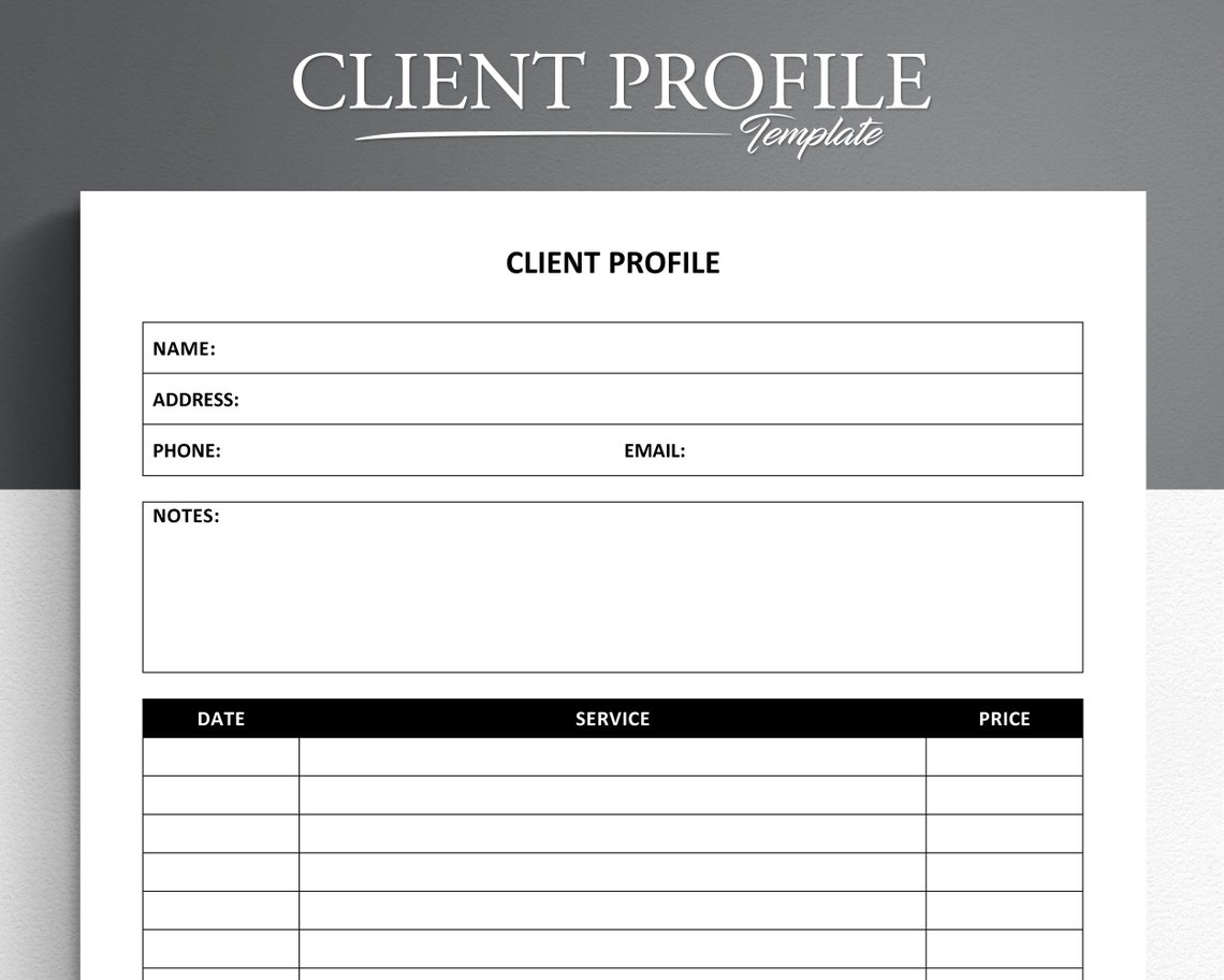 Client Profile. Customer Information Card. Client Profile - Etsy