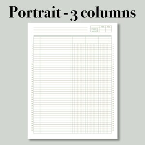 Printable Columnar Paper. Accounting Ledger. Digital Ledger | Etsy