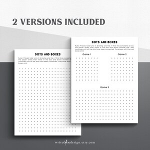 Dots and Boxes Printable Game. Dot Grid Printable Game. Pigs in a Pen ...