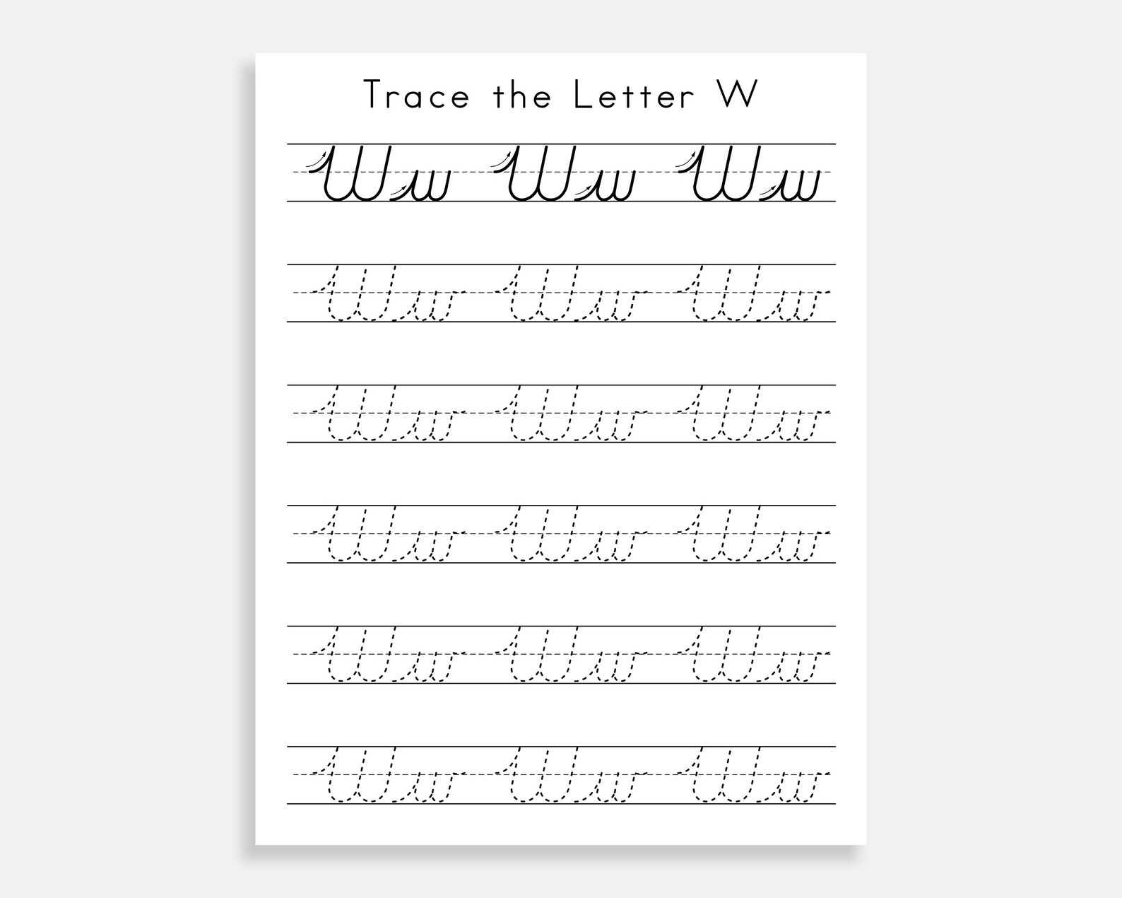 Cursive Letter Tracing. Cursive Handwriting Practice. Learn - Etsy