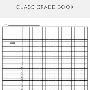 Printable Grade Book. Teacher Grade Book. Grade Tracker. Grade - Etsy