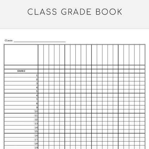 Printable Grade Book. Teacher Grade Book. Grade Tracker. Grade - Etsy