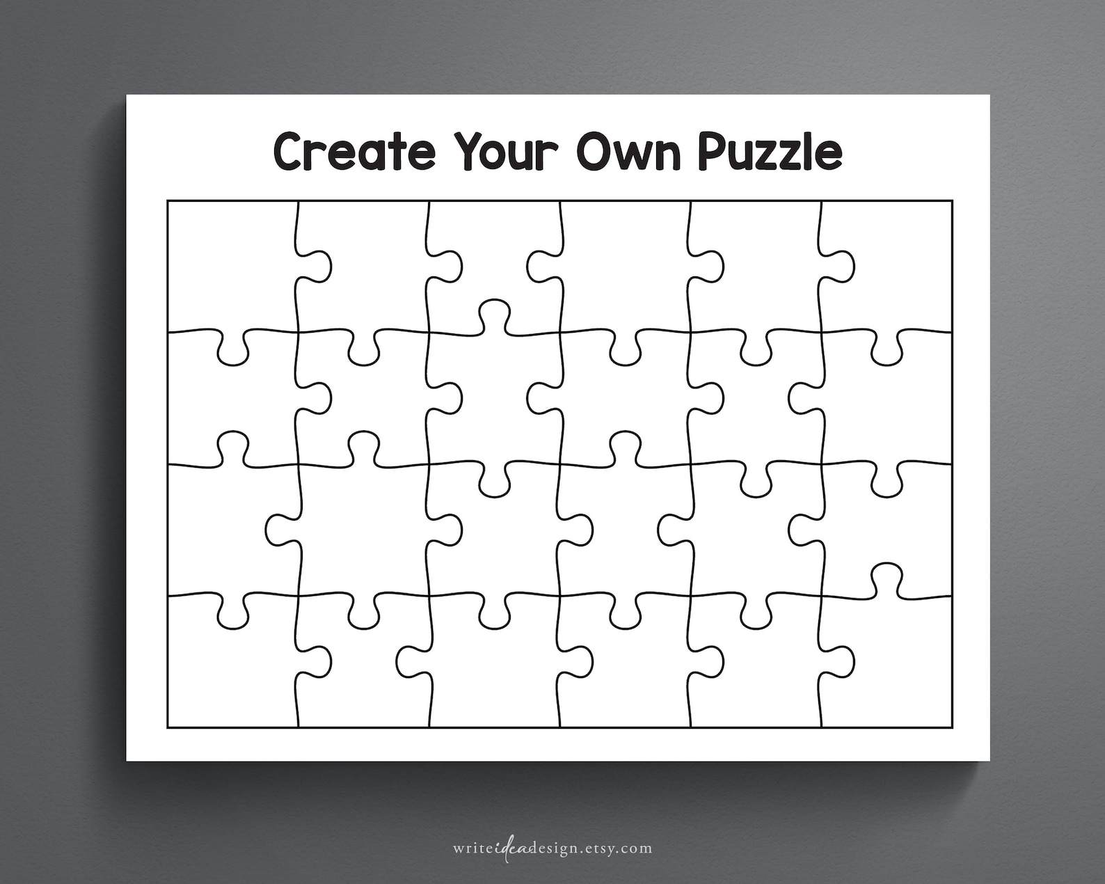 DIY Puzzle Worksheet: Custom Printable Jigsaw for Kids (PDF) - Etsy