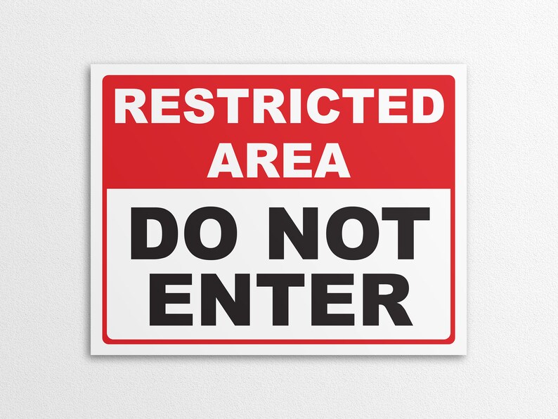 Printable Restricted Area - Do Not Enter Sign (PDF) - Etsy Australia