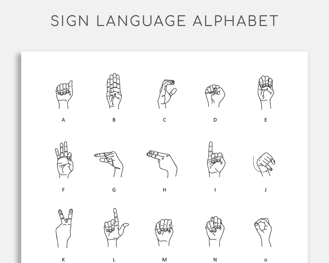 Printable Sign Language Sheet. ASL Alphabet Printable. - Etsy