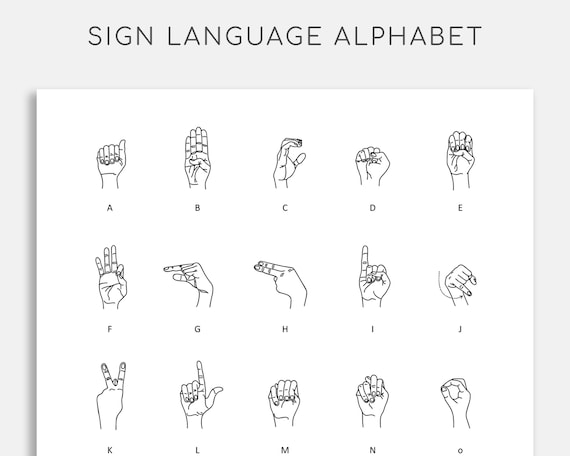 Printable Sign Language Sheet. ASL Alphabet Printable. - Etsy