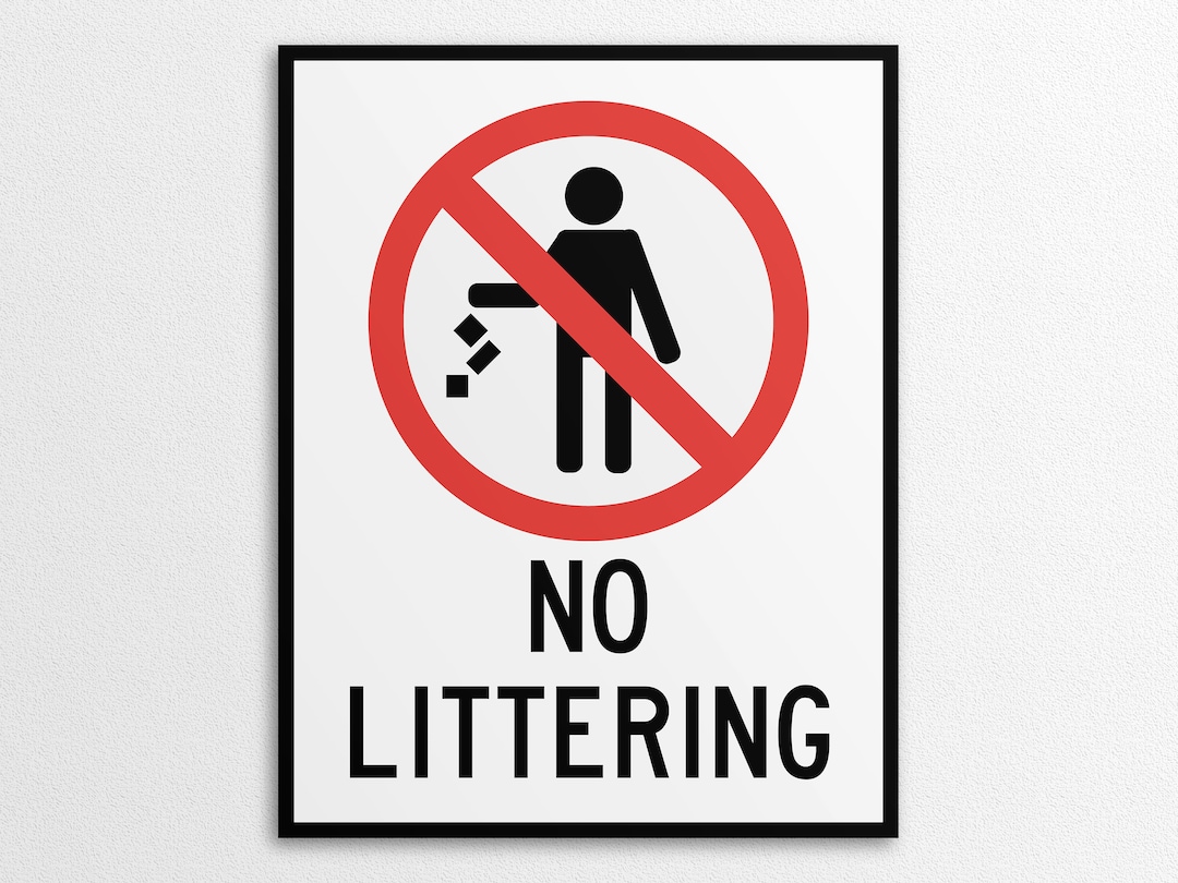 Printable No Littering Signs in US Letter and A4 Sizes, Instant ...