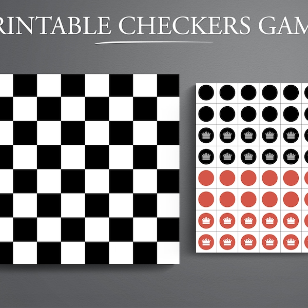 Checkers Board Game - Etsy