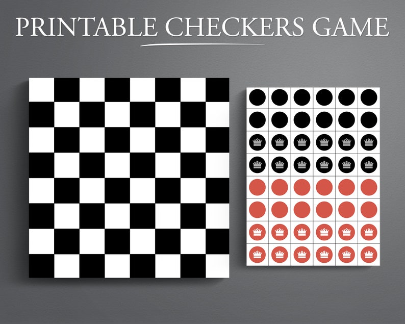 Printable Checkers Game. Printable Board Game. Printable Game. - Etsy ...
