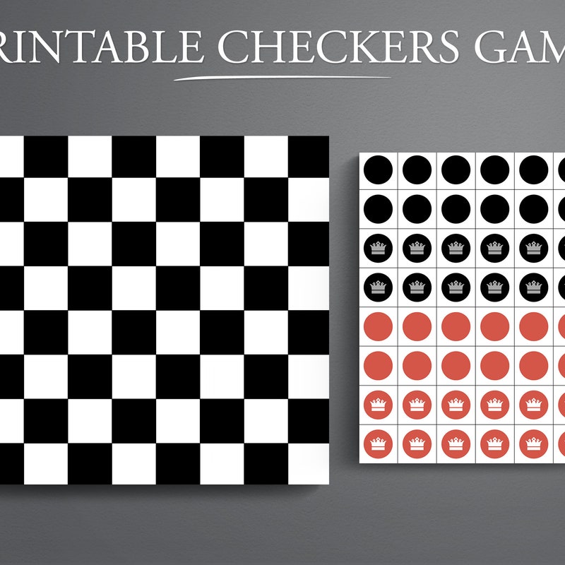 Checkers Board Game - Etsy