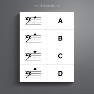 Printable Music Note Flash Cards. Bass Clef. Learning to Read Music ...
