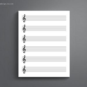 Kids Printable Treble Clef Sheet Music for Letter/a4. Blank - Etsy