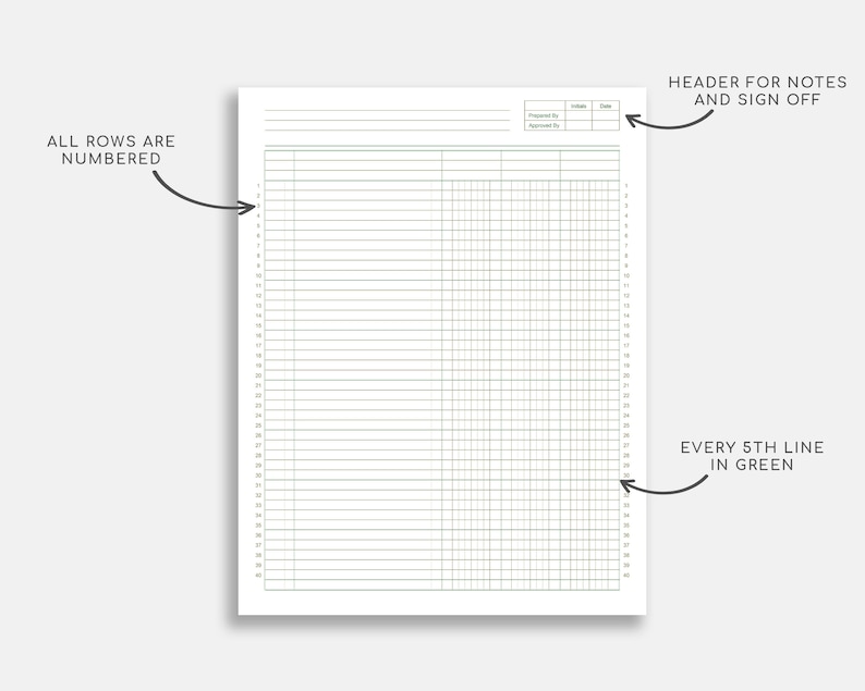 Printable Columnar Paper. Accounting Ledger. Digital Ledger - Etsy