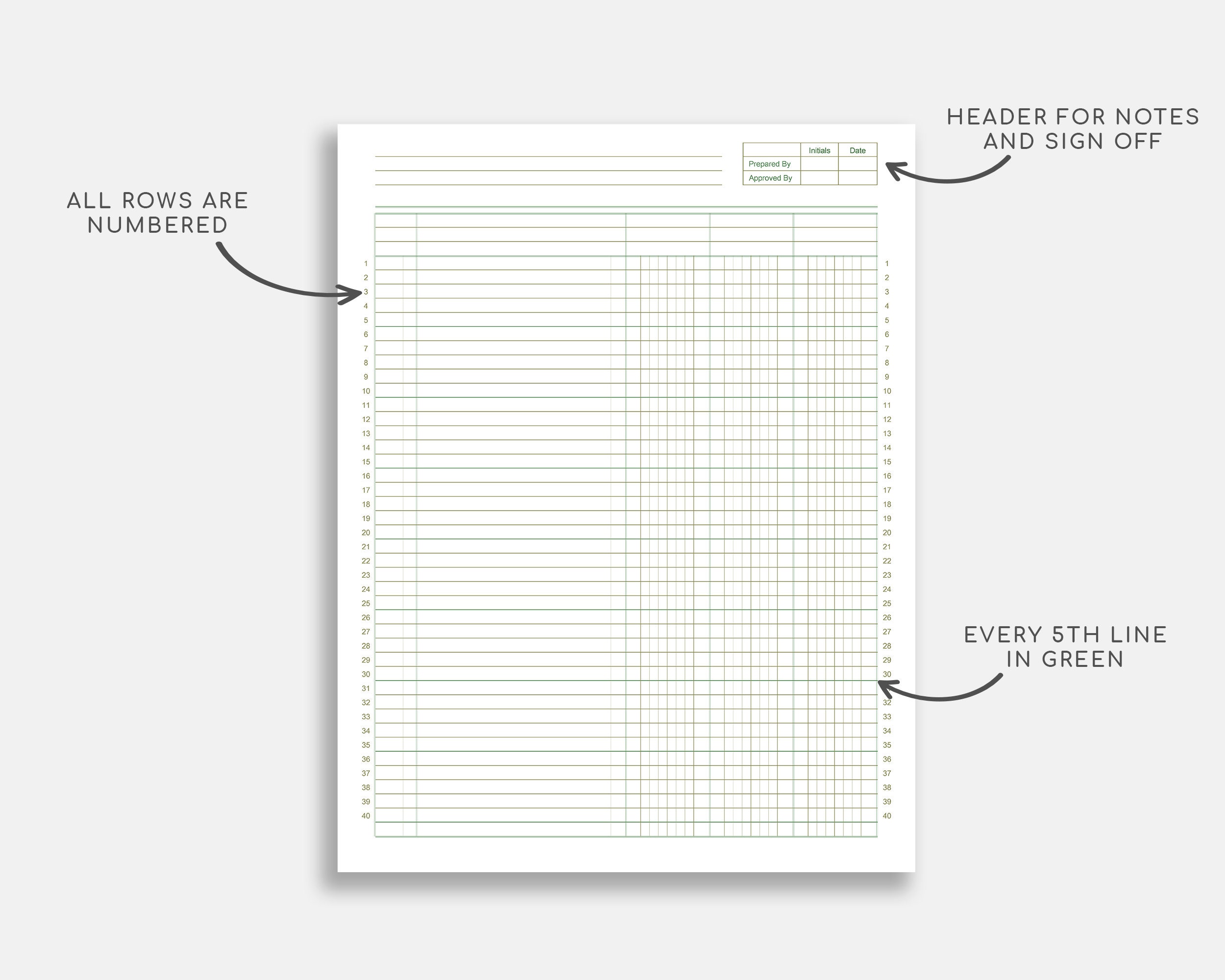 Printable Columnar Paper. Accounting Ledger. Digital Ledger - Etsy