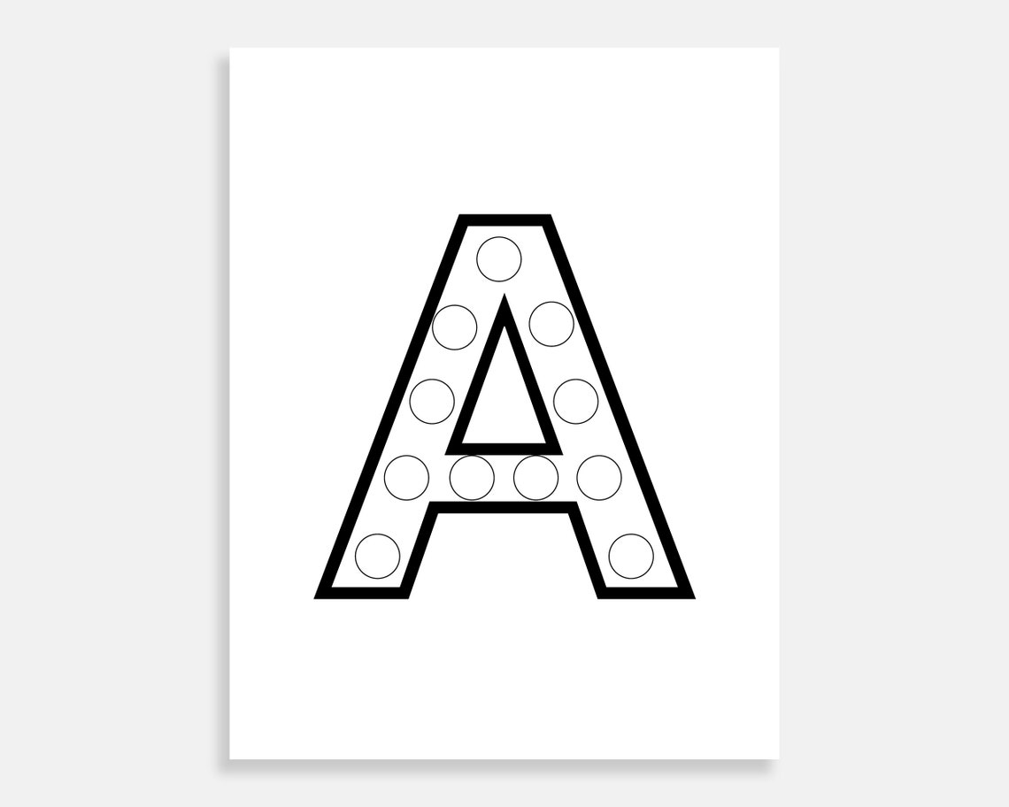Printable Uppercase Do-a-dot Letters. Printable Dot Alphabet. | Etsy