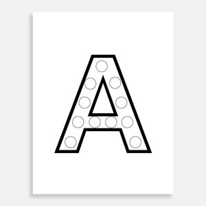 Printable Uppercase Do-a-dot Letters. Printable Dot Alphabet. | Etsy