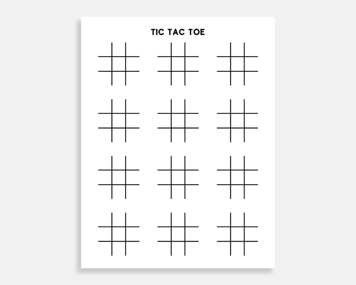 Printable Tic Tac Toe Game. Printable Game. Noughts and | Etsy