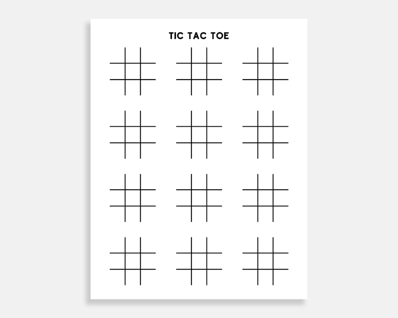Printable Tic Tac Toe Game. Printable Game. Noughts and | Etsy