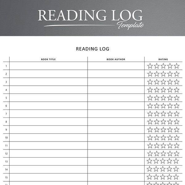 Book Log Adults - Etsy