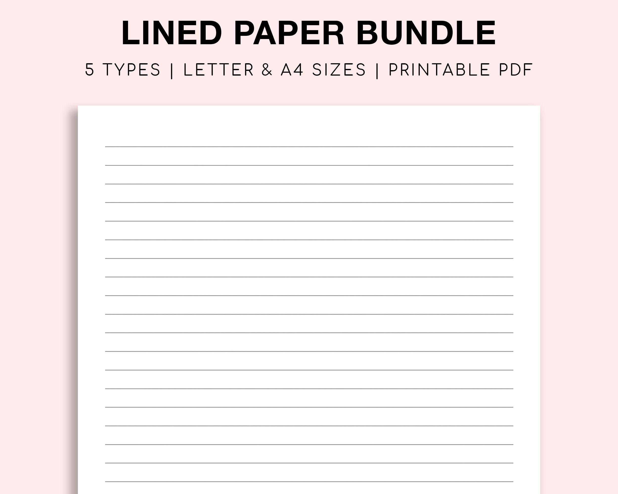 Printable Lined Paper. Wide Ruled Paper. College Ruled Paper. - Etsy ...