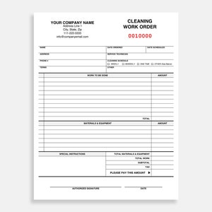 Cleaning Work Order. Pdf/google Docs/microsoft Word. Cleaning - Etsy