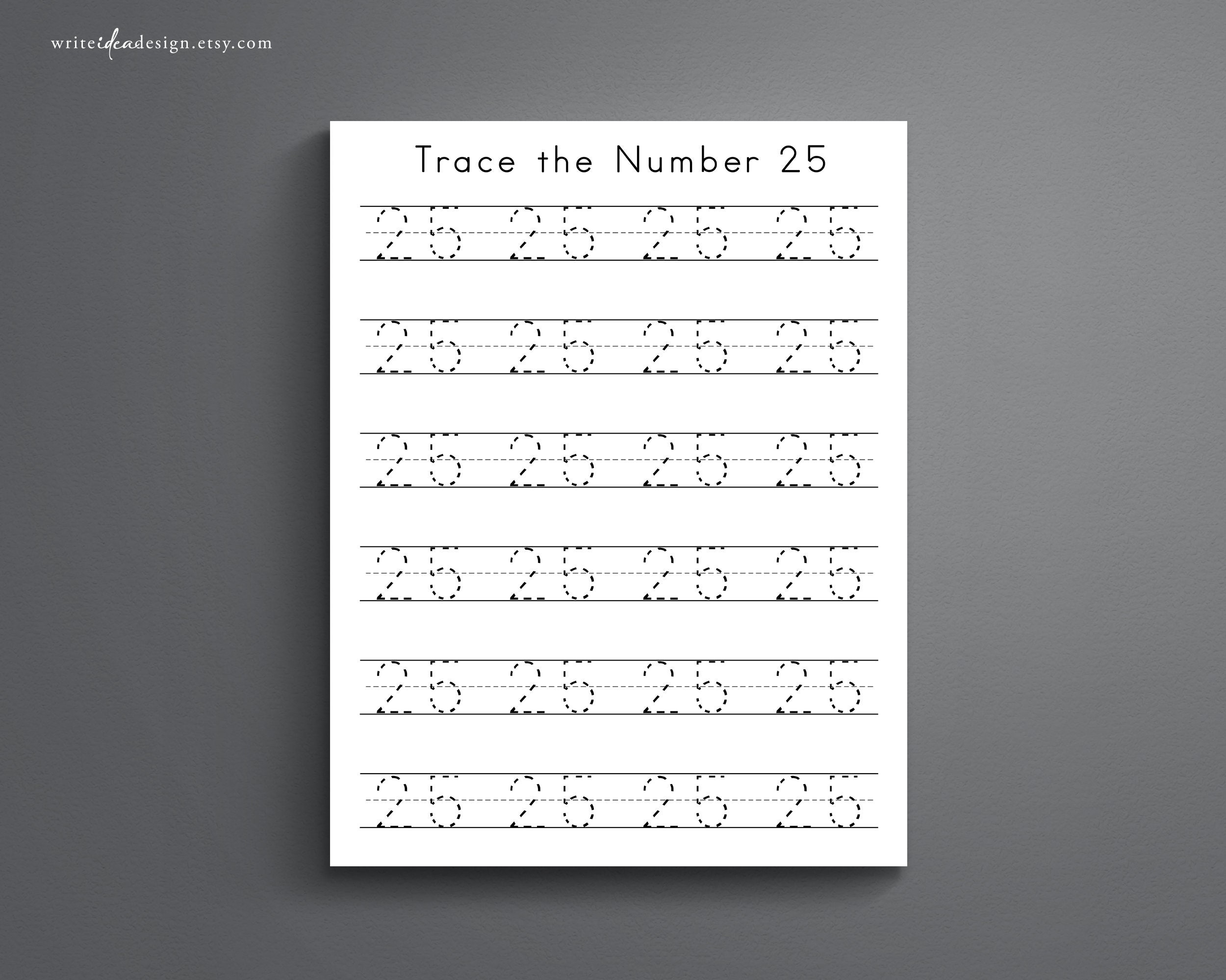 Number Tracing. 1-25 Tracing. Handwriting Practice. Learn to - Etsy ...