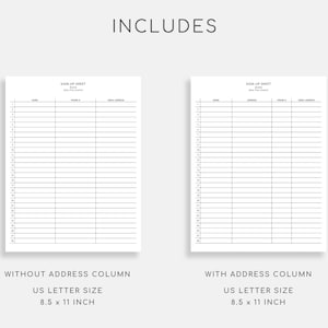 Editable Sign up Sheet. Pdf/google Docs/microsoft Word. Sign - Etsy