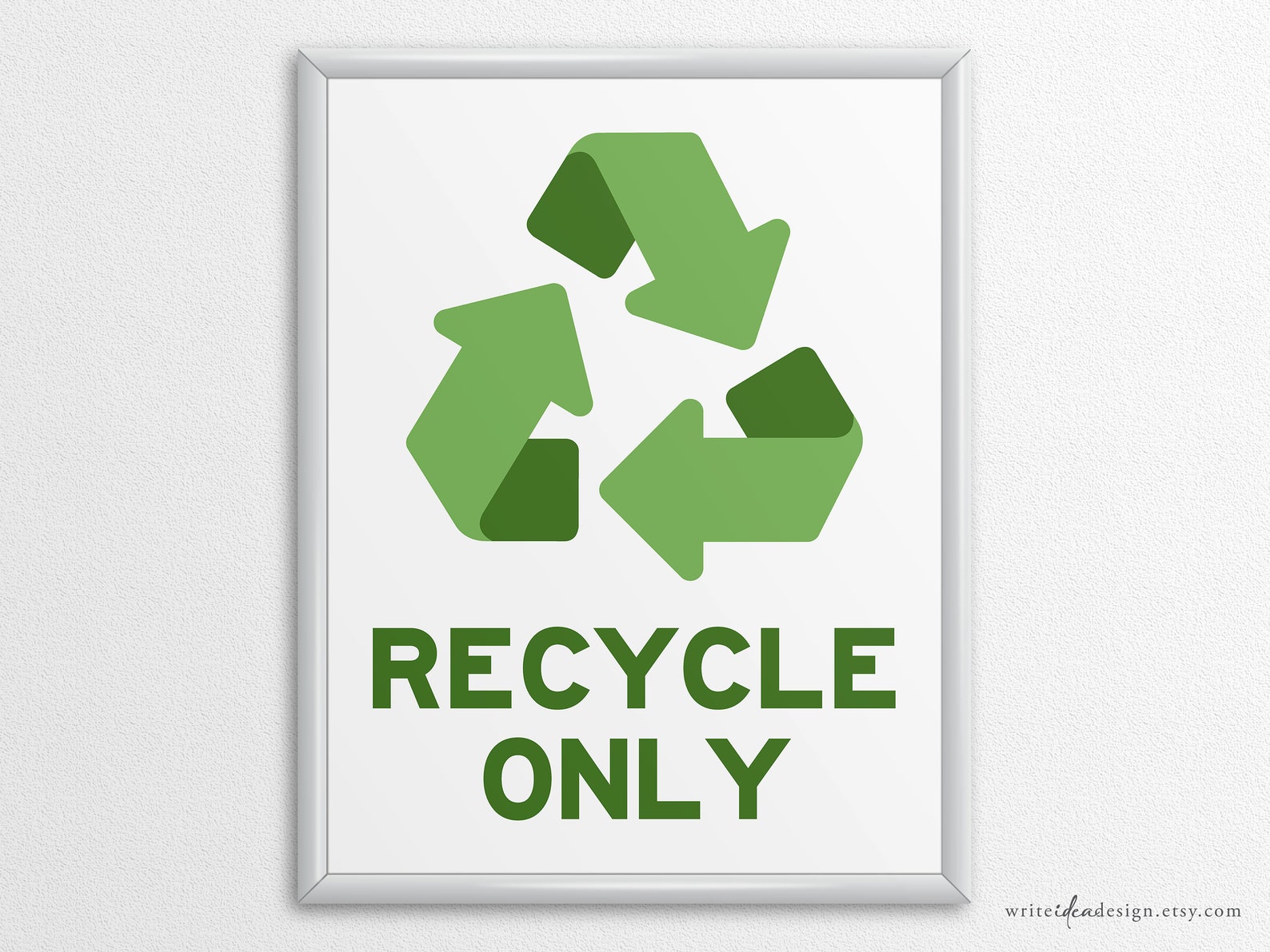 Printable Recycle Only Signs in US Letter and A4 Sizes, Instant ...