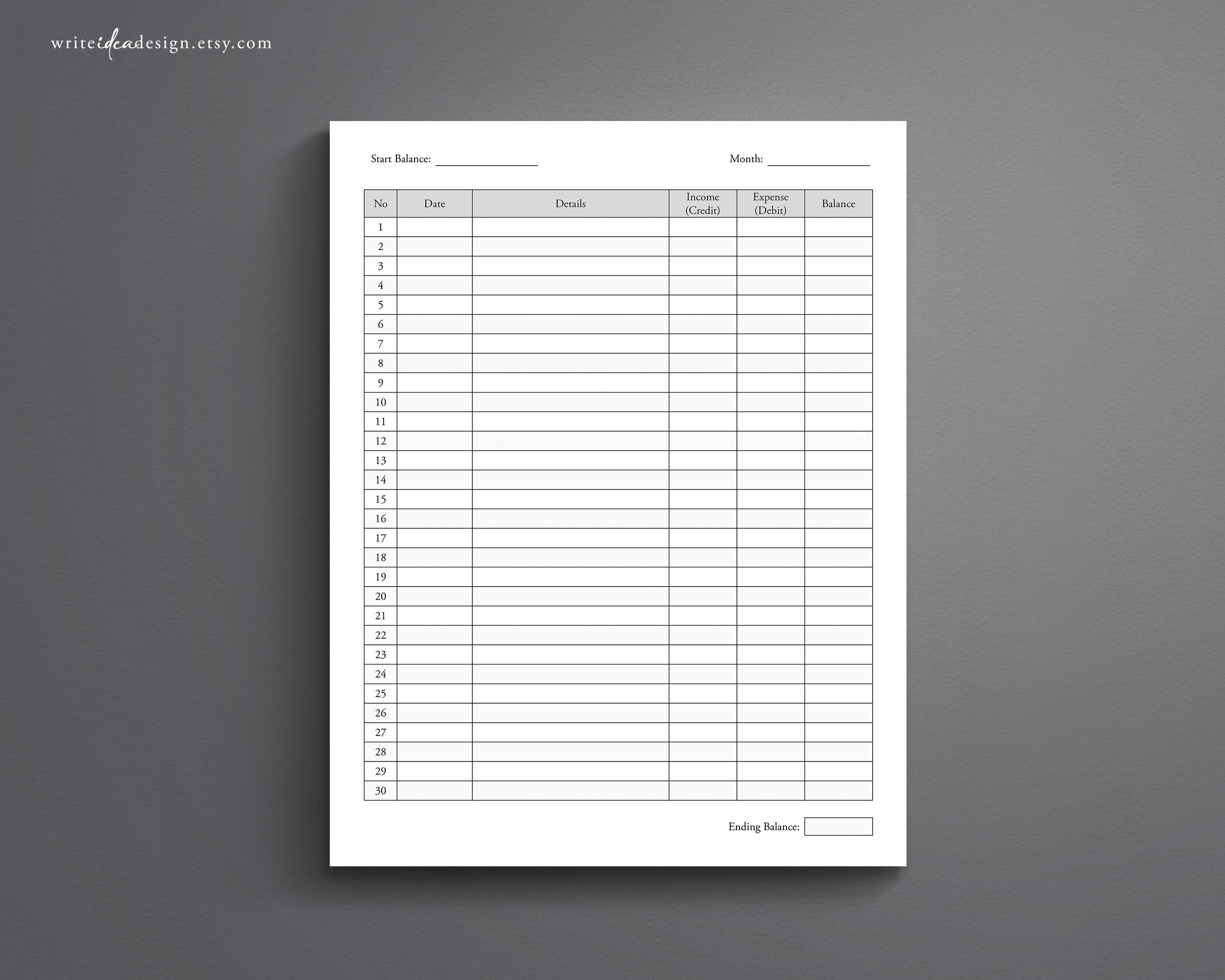 Accounting Ledger. Google Docs/microsoft Word/printable PDF. - Etsy